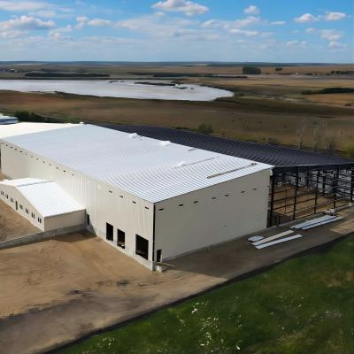 China Q355 Steel Large Span Color Customized Modern Design Prefab Steel Structure Warehouse With Office for sale