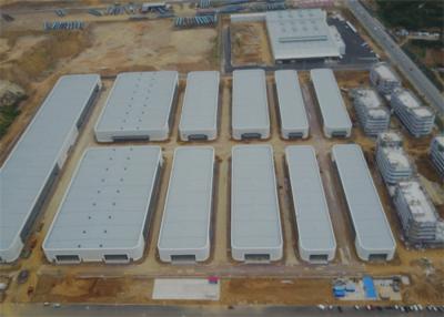 China Prefab Steel Warehouse Building with Rock Wool Insulation 50 Year Lifespan for sale