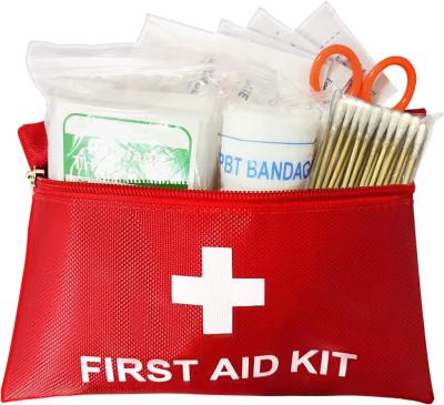 China Portable First Aid Kit 20x13cm Nylon Emergency Bag with Gauze Bandage for Outdoor Camping Hiking Travel for sale