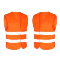 China High Visibility Orange Reflective Safety Vest - 100% Polyester Custom Sizes for Motorcycle & Construction Workers for sale