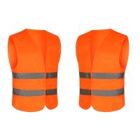 China High Visibility Orange Reflective Safety Vest - 100% Polyester Custom Sizes for Motorcycle & Construction Workers for sale