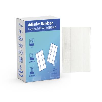 China Heavy Duty 10×6cm Non-Woven Band-Aid with Antibacterial Waterproof Flex-Fabric for Industrial First Aid for sale