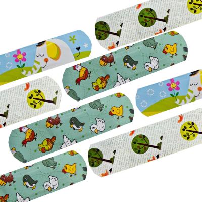 China Custom Logo Kids Cartoon Plasters Adhesive Band Aid Bandaid PE Material 72mm x 19mm Wholesale for sale
