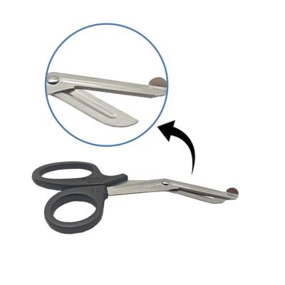 China 7.4 Inch Stainless Steel Bandage Shears with Colorful PP Handles - 19cm Medical Scissors for Nursing and First Aid for sale