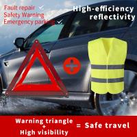 China ECE Emergency Warning Triangle and Car Reflective Vest 2-Piece Set with EVA Box Packaging for sale