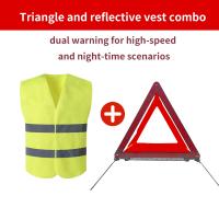 China ECE Emergency Warning Triangle and Car Reflective Vest 2-Piece Set with EVA Box Packaging for sale