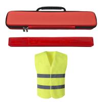 China ECE Approved 2-Piece Emergency Warning Triangle Set with Reflective Car Vest and EVA Box Packaging for sale