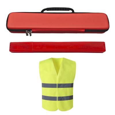 China ECE Approved 2-Piece Emergency Warning Triangle Set with Reflective Car Vest and EVA Box Packaging for sale