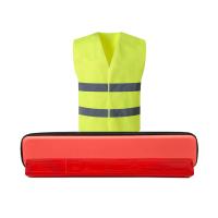 China ECE Approved 2-Piece Emergency Warning Triangle Set with Reflective Car Vest and EVA Box Packaging for sale