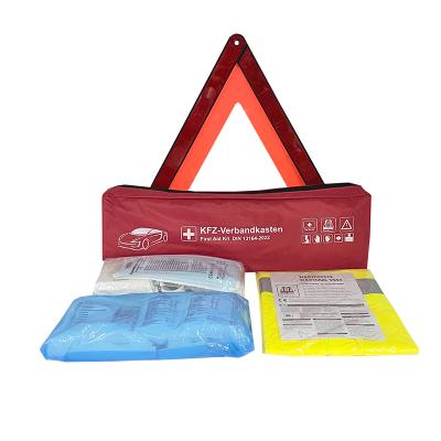 China CE Certified 3-in-1 Vehicle First Aid Kit 44×14×5cm with DIN 13164-2022 Compliance and 1kg Weight for sale