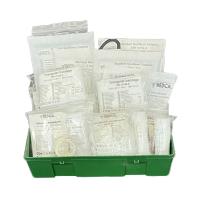 China Plastic MDR Industrial First Aid Kit DIN13157 Waterproof Medical Box with 190mm Scissors and 160x210cm Emergency Blanket for sale