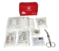 China German DIN13167 Motorcycle First Aid Kit with 160x210cm Thermal Blanket and 14.5cm Scissors - Roadside Emergency Trauma Kit for sale