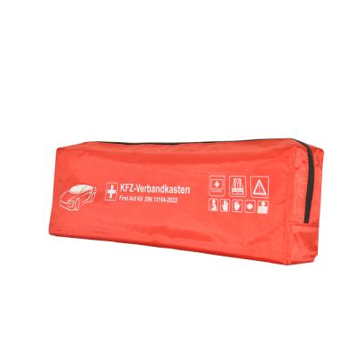 China DIN 13164-2022 Automotive First Aid Kit with ISO 20471 Safety Vest and Warning Triangle - 3-in-1 Emergency Set for sale