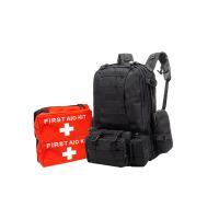 China Black Disaster Backpack 55×27×8cm Tactical Survival Kit with LED Illumination and 900D Waterproof Material for sale