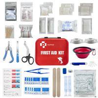 China Veterinary First Aid Kit 23x17.5x7.5cm Red Waterproof Pet Medical Bag for Emergency Care for sale