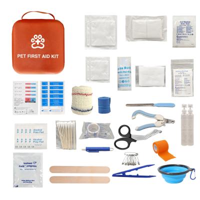 China CE Certified Veterinary First Aid Kit for Dogs and Cats 23x17.5x7.5cm with Tick Remover and Waterproof Bag for sale