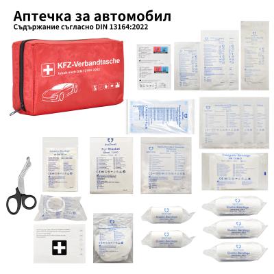 China Automotive First Aid Kit DIN13164-2022 42-Piece Emergency Medical Bag for Car Safety Rescue for sale