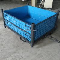 China Steel Pallet Storage Cage Work Bin Steel Pallet Wire Mesh Container Storage Cage for sale