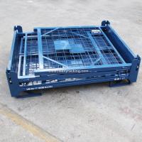 China Steel Pallet Storage Cage Work Bin Steel Pallet Wire Mesh Container Storage Cage for sale