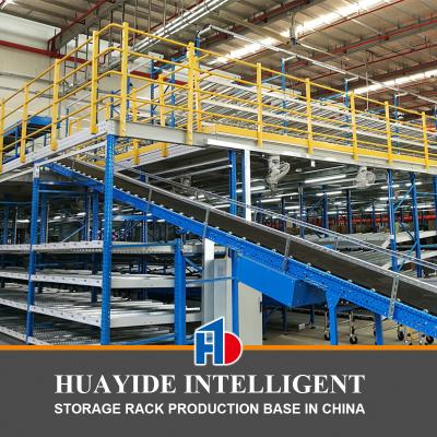 China A25: Mezzanine Racking Supported By Carton Flow Rack,Multi-Tier Rack,Warehouse Storage Rack for sale