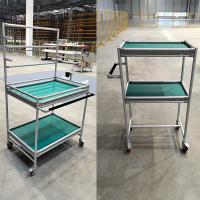 China Material Rack System Made From The Third Generation Lean Pipe Aluminum Alloy Tube  Assemble Cart  Hand Trolley for sale