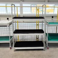 China Material Rack System Made From The Third Generation Lean Pipe Aluminum Alloy Tube  Assemble Cart  Hand Trolley for sale