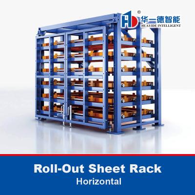 China Roll Out Metal Structure Rack Heavy Duty Manual Horizontal Sheet Metal Storage Rack Industrial Use for sale
