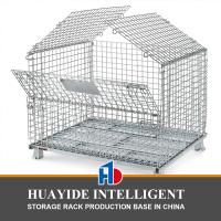 China B42 Storage Cage For Logistics Warehousing ASRS Foldable Wire Mesh Container for sale