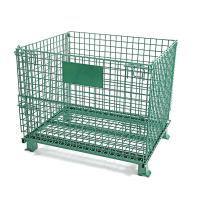 China B42 Storage Cage For Logistics Warehousing ASRS Foldable Wire Mesh Container for sale