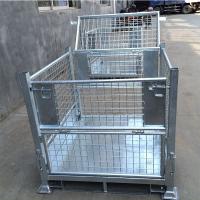 China C07：Collapsible Storage Folding Stacked Warehouse Steel Metal Wire Mesh Pallet Stillage Cage Foldable Box Pallet for sale