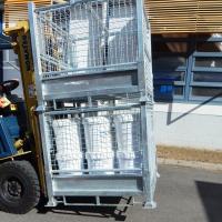 China C07：Collapsible Storage Folding Stacked Warehouse Steel Metal Wire Mesh Pallet Stillage Cage Foldable Box Pallet for sale