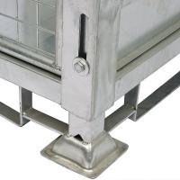 China C07：Collapsible Storage Folding Stacked Warehouse Steel Metal Wire Mesh Pallet Stillage Cage Foldable Box Pallet for sale