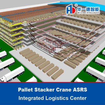 China Integrated Logistics Center Pallet Stacker Crane ASRS Automatic Storage And Retrieval System for sale