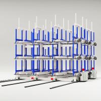 China Electric Mobile Telescopic Cantilever Racking Automatic Loading and Unloading Systems For Long Products Warehouse Storage Racking for sale