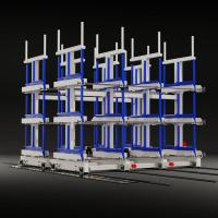China Electric Mobile Telescopic Cantilever Racking Automatic Loading and Unloading Systems For Long Products Warehouse Storage Racking for sale