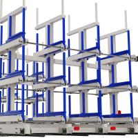 China Electric Mobile Telescopic Cantilever Racking Automatic Loading and Unloading Systems For Long Products Warehouse Storage Racking for sale