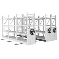 China Electric Mobile Shelves Racking Hand Cranked Cargo Mobile Shelving Compact Movable Shelving High-Density Shelves for sale