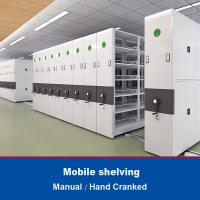 China Manual Mobile Shelving Hand Cranked Movable Compact Shelves Archives Compactor Rack System for sale