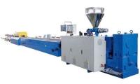 China 380V WPC Profile Extrusion Line with 80-500 Kg/h Output Capacity for Heat/Shock Resistant Outdoor Flooring for sale