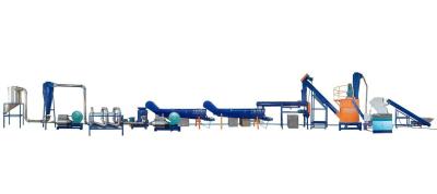 China PET Flakes Production Line 1000kg/hr Capacity with SUS304 Hot Washing Tanks and Dynamic Centrifuges for sale