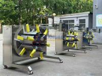 China Double Station Plastic PE Coiling Winder Coiler With Automatic Strapping For Pipes for sale