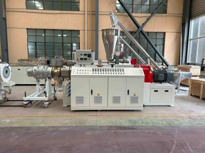 China PVC Drip Irrigation Hose Extrusion Production Line 16-63mm Double Pipe Twin Screw Extruder 37kW for sale