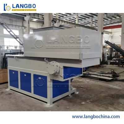 China Single Shaft Plastic Shredder 300-1000kg/hr for Waste Plate Tyre Wood Pipes for sale