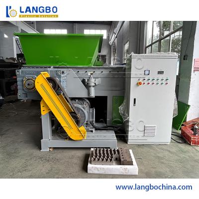 China Plastic Single Shaft Shredder 300-1000kg/hr for PP HDPE LDPE Film Bags Bottles Recycling for sale