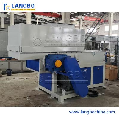 China Single Shaft Plastic Shredder 300-1000kg/hr for PP PE PVC Recycling for sale