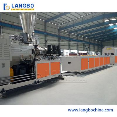 China WPC Decking Machine with 120-150Kg/h Output, PLC Control, and 6 Meters Calibration Table for Durable Wood Plastic Composite Decking for sale