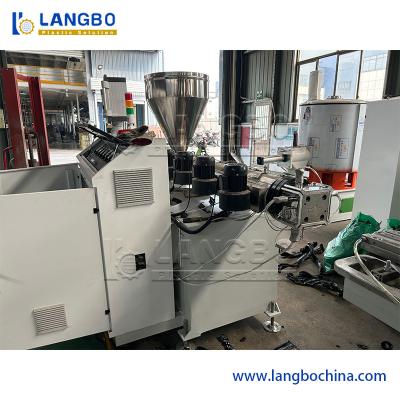 China Double Screw PVC Profile Extrusion Line for Skirting Board Decking CE ISO 380V 50Hz for sale