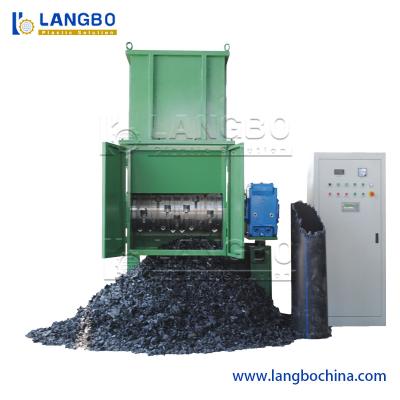 China 45kW 55kW Industrial Single Shaft Plastic Lumps Shredder Machine 300-1000kg/h for sale