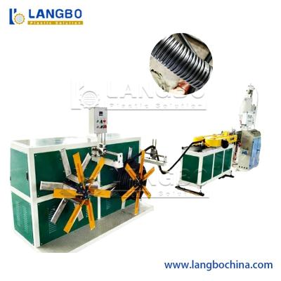 China PVC PU Flexible Corrugated Pipe Production Line Single Screw Extruder 16-160mm for sale