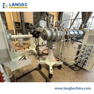 China PVC Pipe Extrusion Machine 16-630mm Twin Screw Solid Wall Making Line for sale